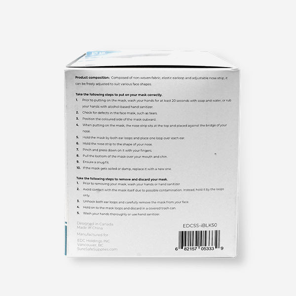 SureSafe Earloop Face Mask, Disposable, Individually Wrapped 50/box ...